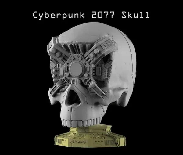 Cyber skull – cyberpunk 2077 , Free 3d Model STL.