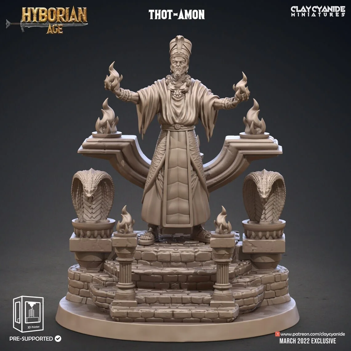 ClayCianide Miniatures – Hyborian Age – Thot-Amon, Free 3d Model STL ...